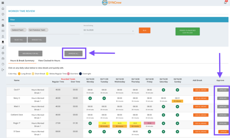 Manager approval of hours – Frequently Asked Questions